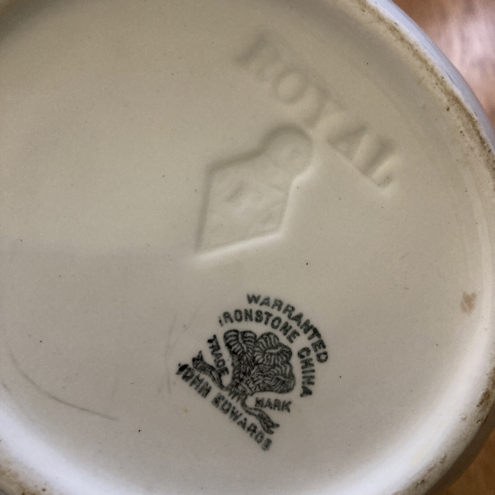 Antique Royal Warranted Ironstone China John Edwards White Lion Handle ...