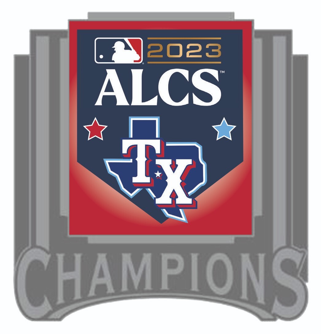 2023 TEXAS RANGERS ALCS CHAMPIONS PIN MLB AMERICAN LEAGUE CHAMPS WORLD ...