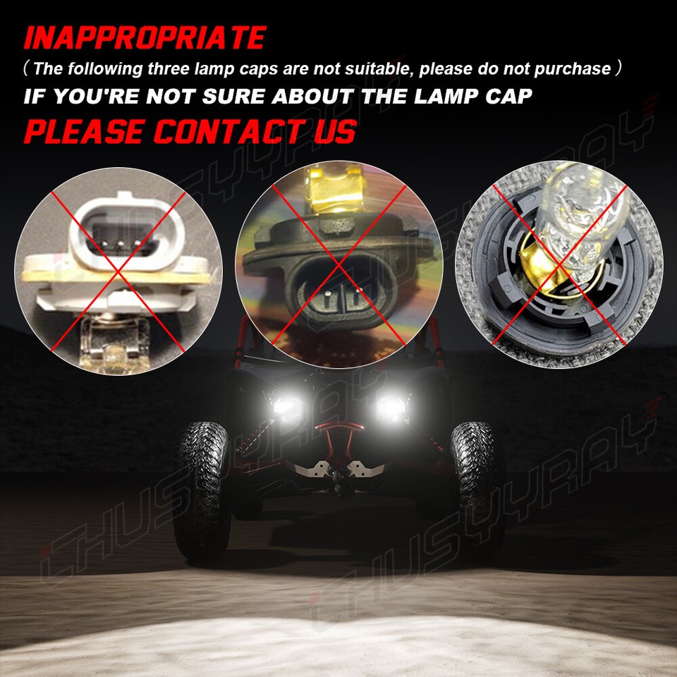 LED For Polaris Sportsman 500 600 700 800 27W Low Beam Headlight Bulbs ...
