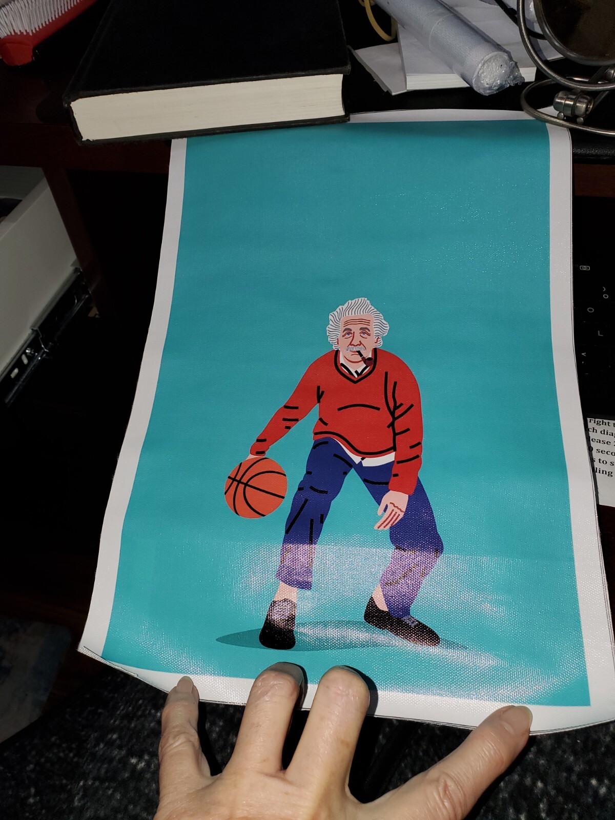 POSTER unframed canvas approx 12X18” EINSTEIN BASKETBALL | eBay