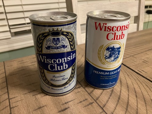 Vintage Wisconsin Club Premium Pilsner and Light 12 Oz Steel Can Bundle ...