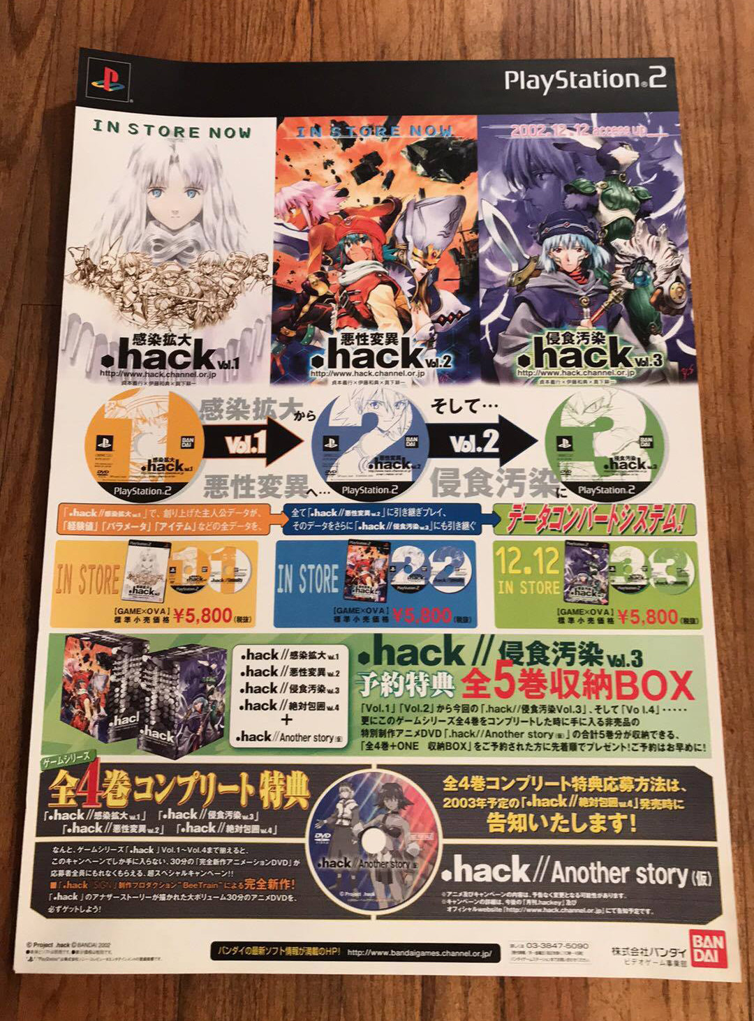 .hack// Vol.1 2 3 Official Promo Store Poster 2002 .hack dot hack ...