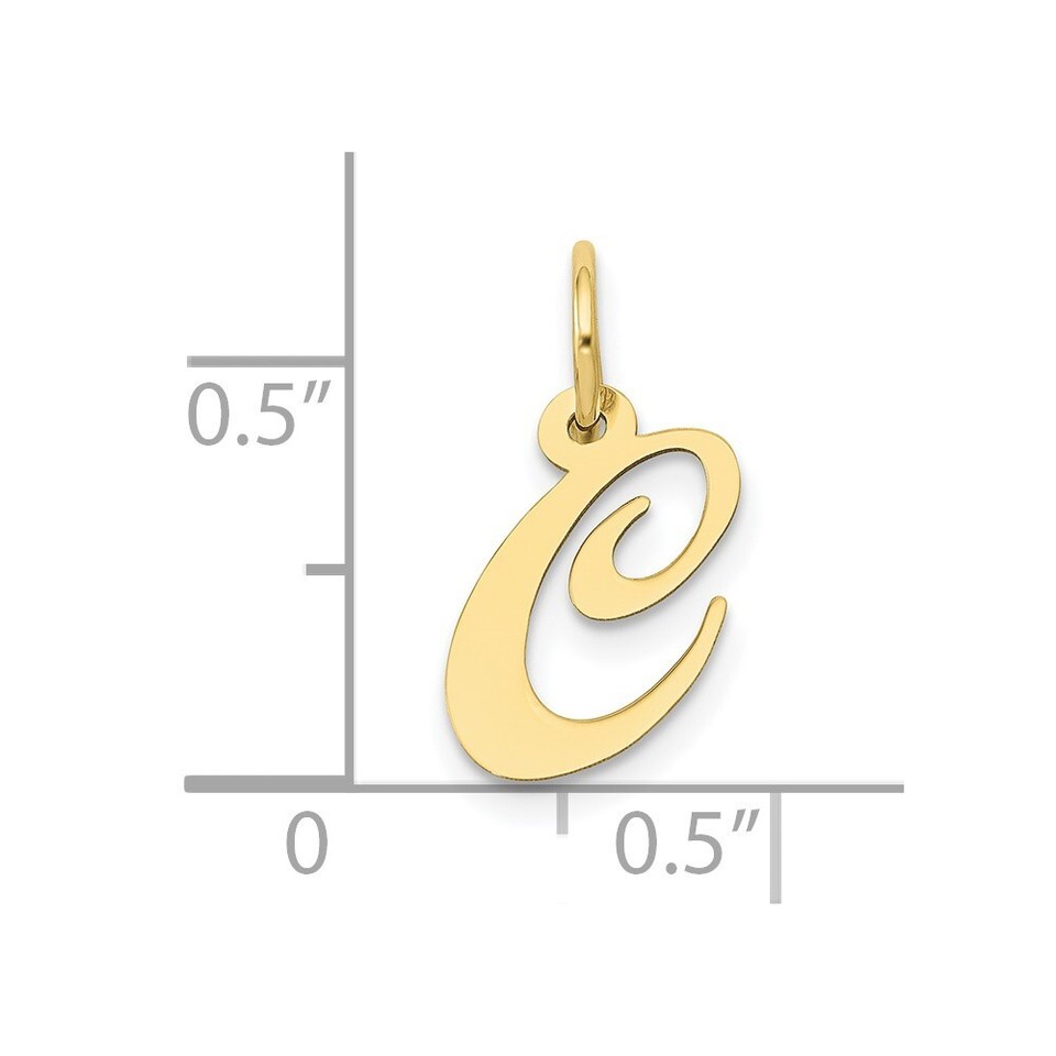 Real 10kt Yellow Gold Small Fancy Script Initial C Charm | eBay