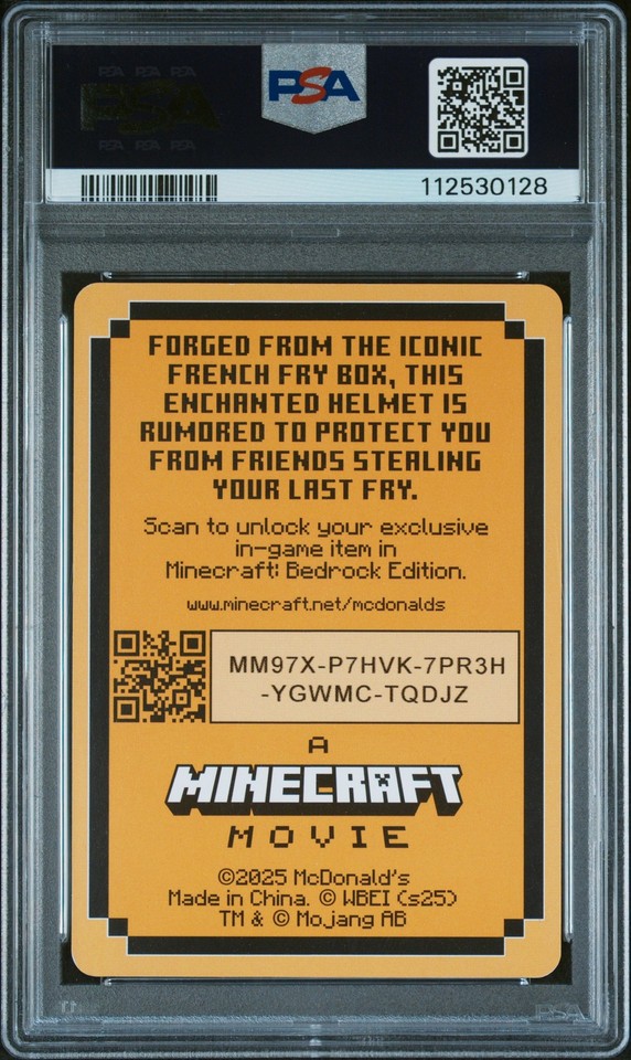 2025 MCDONALD'S A MINECRAFT MOVIE COLLECTIBLE CARDS FRY HELMET PSA 8 | eBay