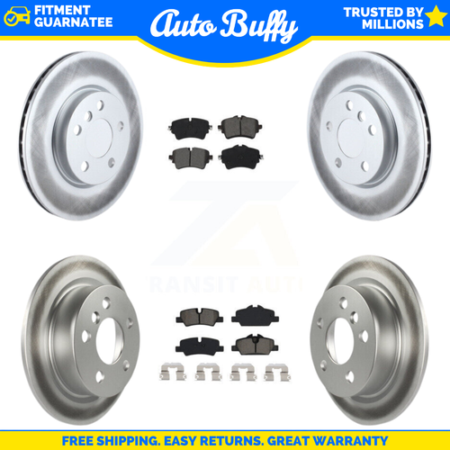 Coated Disc Brake Rotors And Semi-Metallic Pads Front Rear Kit For Mini ...