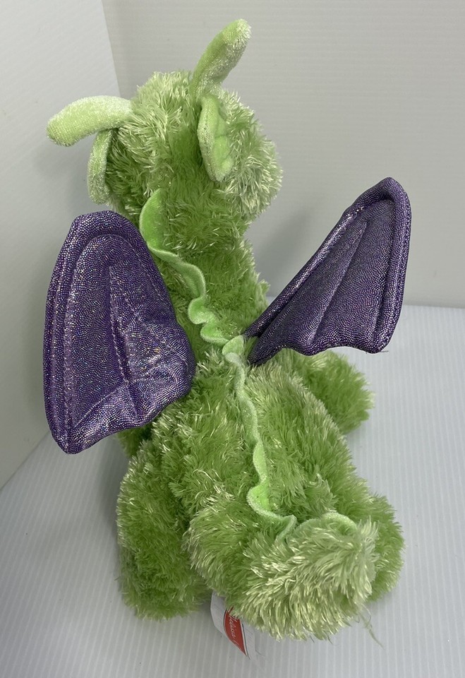 Melissa and Doug Zephyr Dragon Plush Green with Purple Wings Stuffed ...