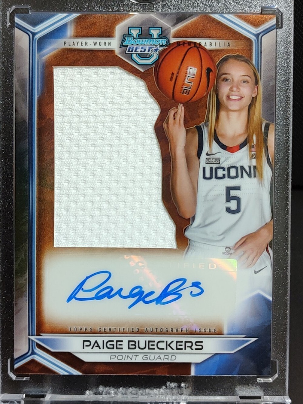 PAIGE BUECKERS 2023 BOWMAN'S BEST UNIVERSITY AUTO RELIC JERSEY UCONN | eBay