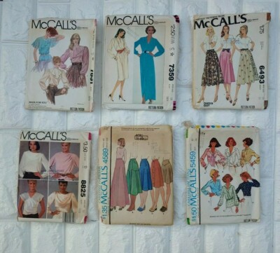 McCalls vintage sewing pattern. Lot of 6. #5459 #4589 #8825 #6493 #7359 ...