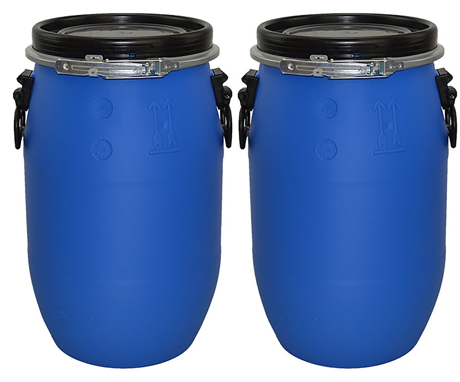 Open Top Blue Plastic Barrel Storage Container 2 X 30 Litre Drums | eBay UK