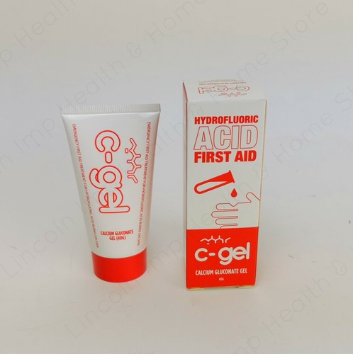 C-Gel HF Antidot Gel (Calciumgluconat) 40g Flusssäure verbrennt Exp Sep ...
