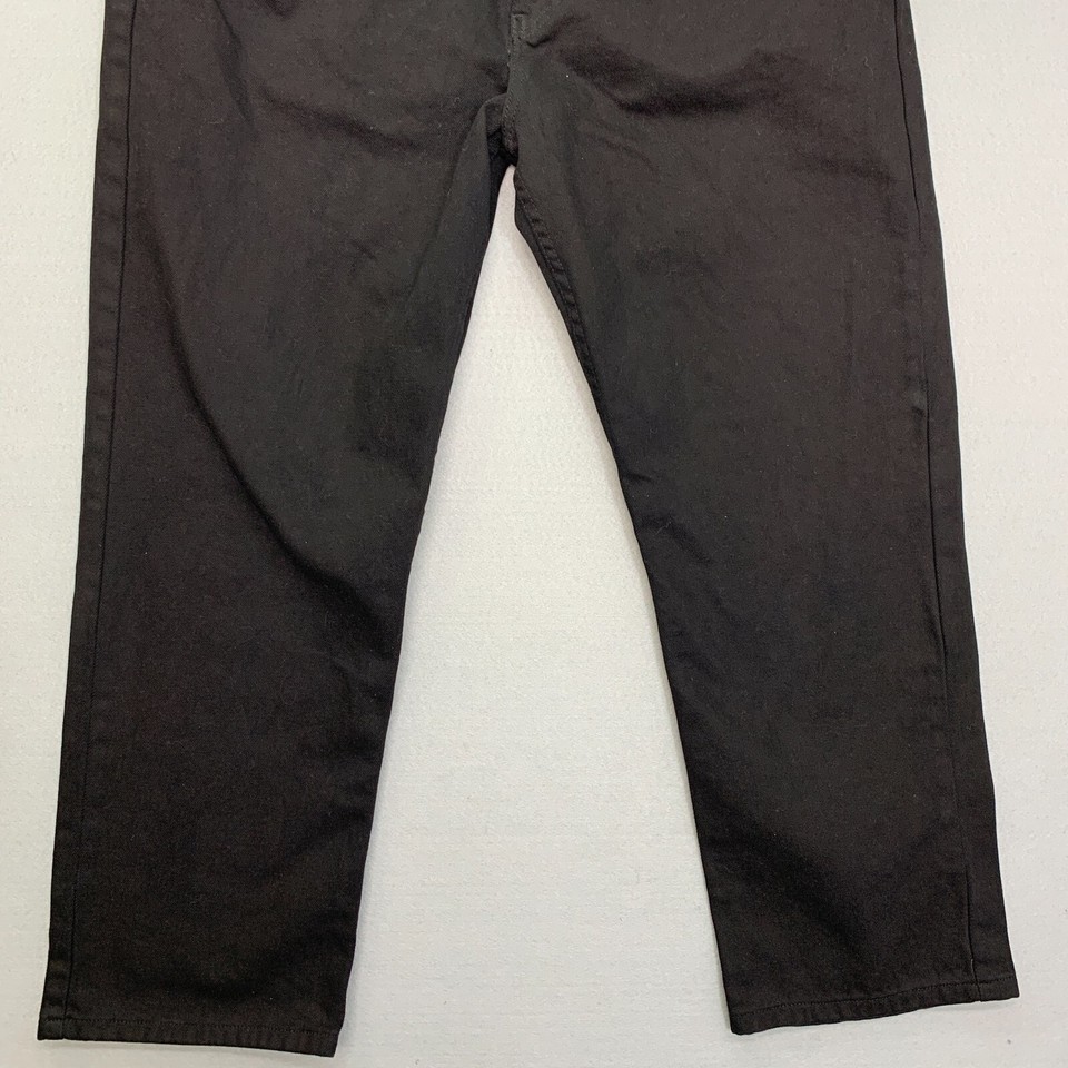 George Men Jeans Regular Fit Size 42x30 Black Straight Leg Mid Rise ...