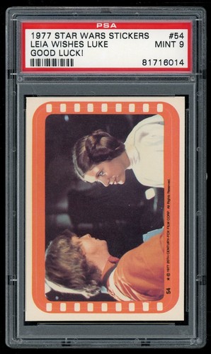 1977 Topps Star Wars Sticker #54 Leia Wishes Like Good Luck PSA 9 | eBay