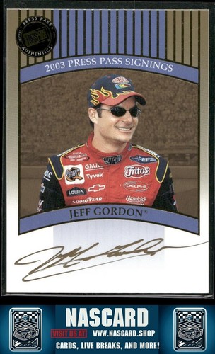 2003 Press Pass Signings Authentic Autograph Jeff Gordon Gold Ink | eBay