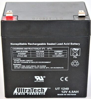 Ultratech 12V 4.5Ah Sealed Lead Acid Rechargeable Battery With Warranty ...