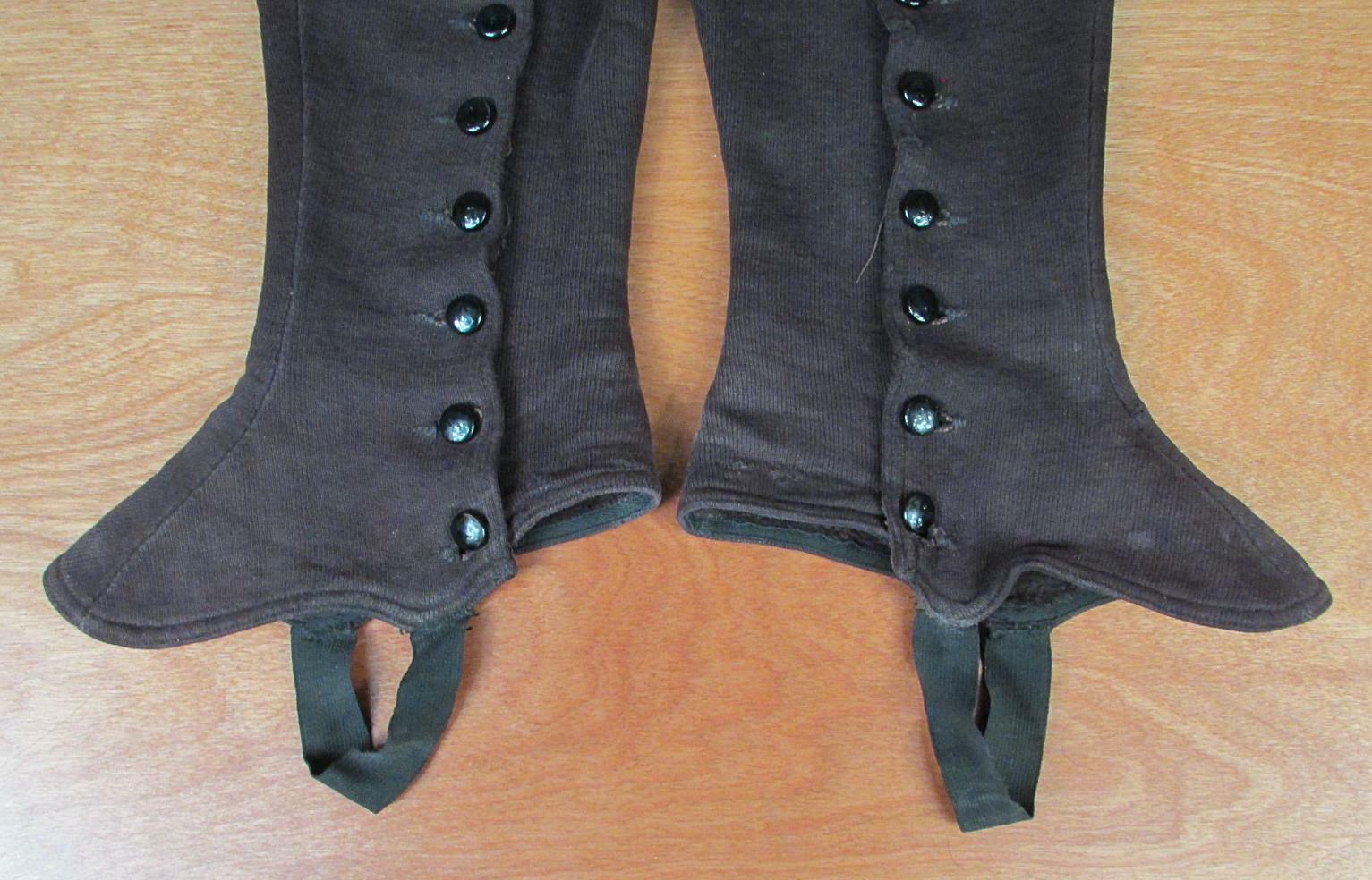 Vintage 1900s Brown Button-up Boot Spats Knee High Leggings Victorian ...