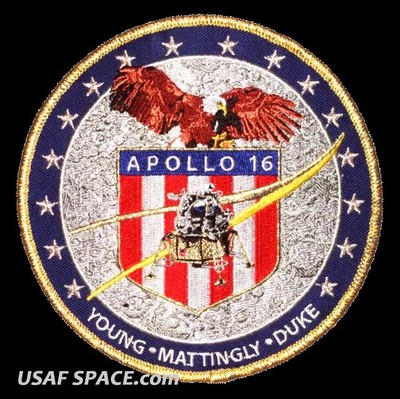 Apollo 16 Mission Commemorative - 5" Tim Gagnon ORIGINAL AB Emblem NASA ...