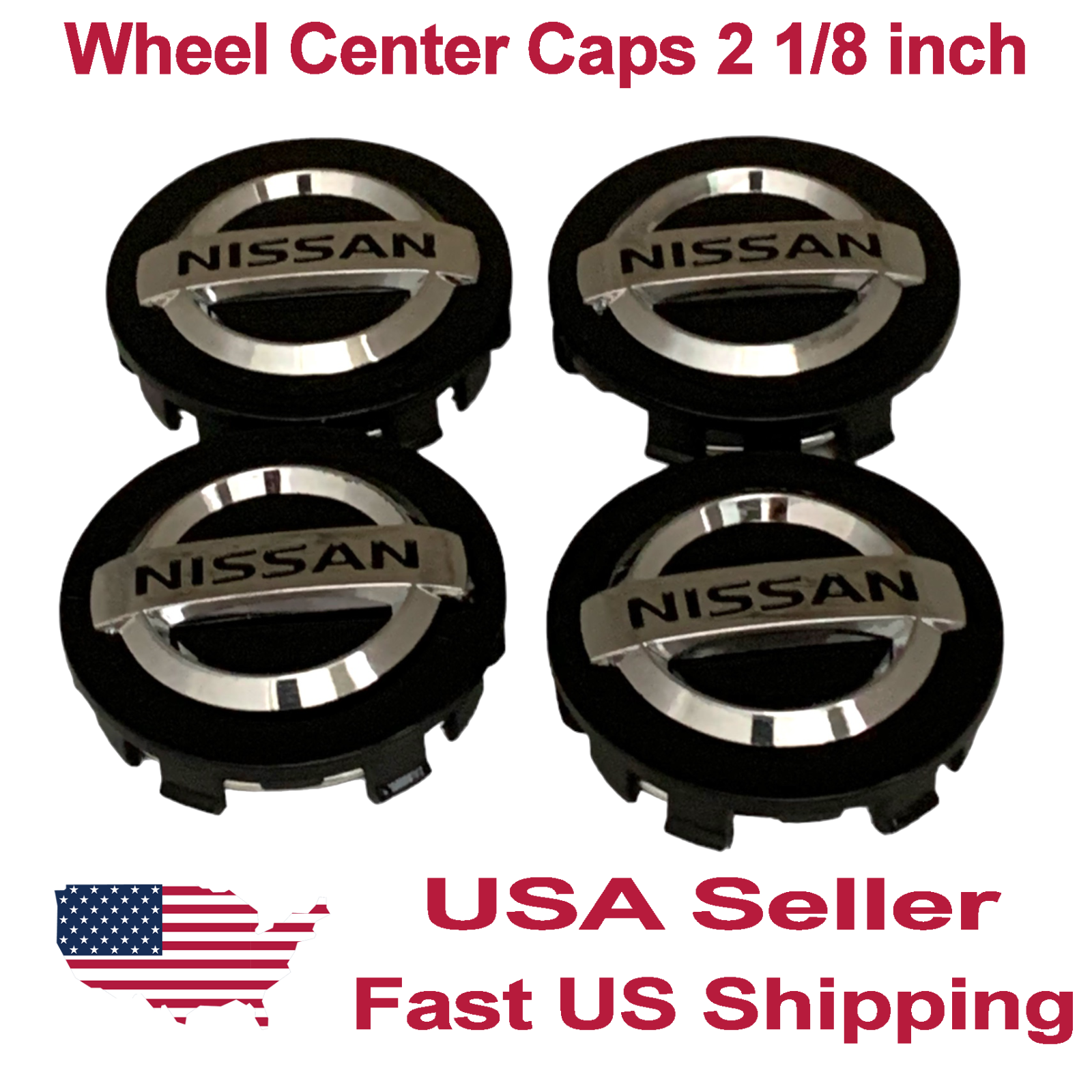Nissan Wheel Center Caps 54mm (2 1/8") Fits Altima Maxima Murano Set of ...