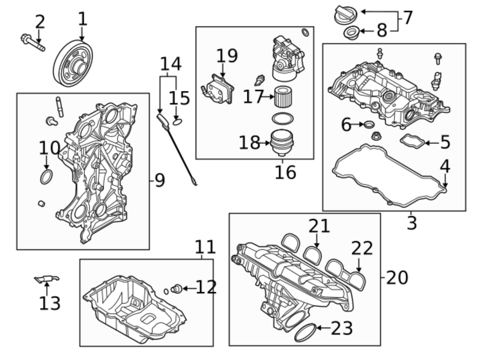 OEM 26410-2F020 Engine Oil Cooler Assembly Ems# for Kia Sedona 2015 ...