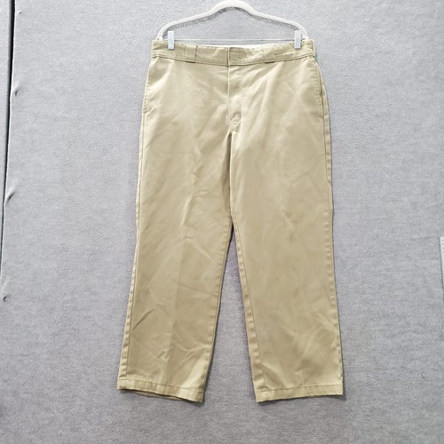 Dickies Men Pants 36x27 Beige Chino Work Wear 874 Straight Pockets High ...