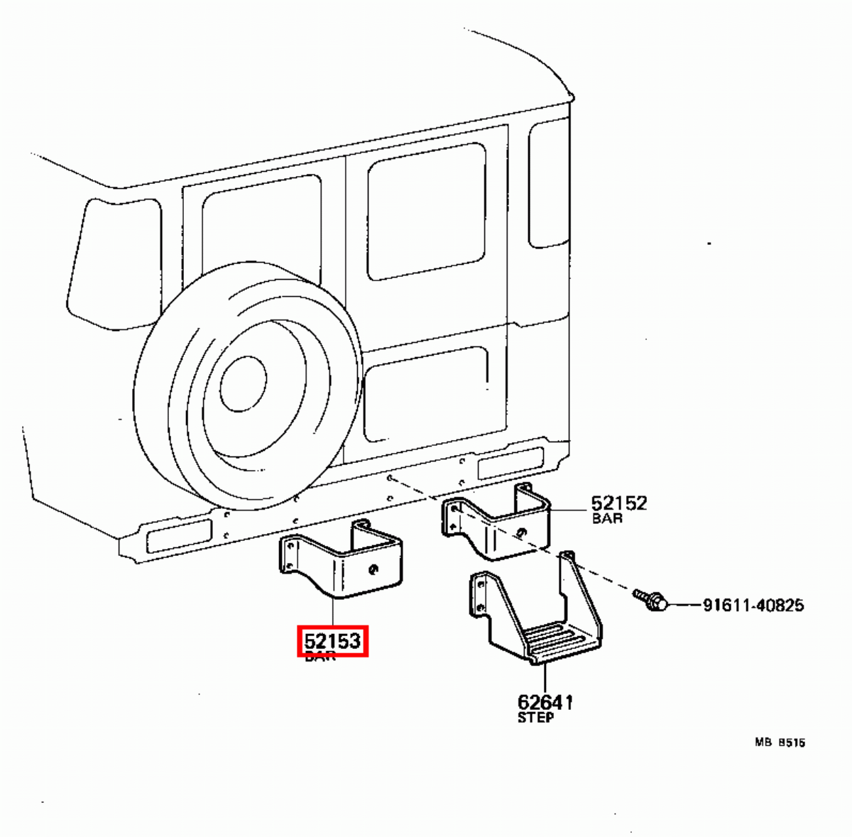 Genuine Toyota LandCruiser FJ45 FJ40 BJ40 Van Soft Top Rear Left LH ...