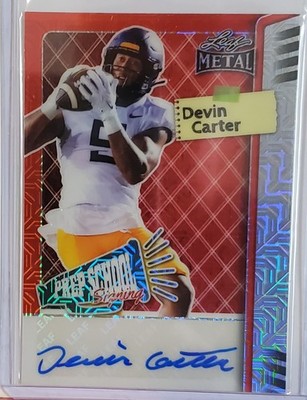 Devin Carter 2025 Leaf Metal PREP SCHOOL RED MOJO Auto Autograph #1/3 | eBay
