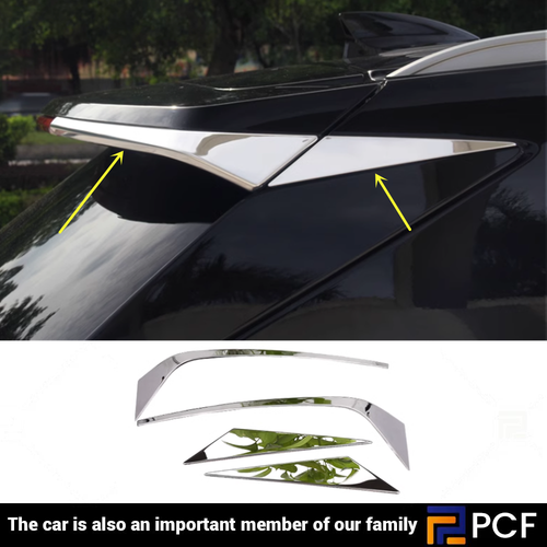 Silver Stainless Steel D-pillar Rear Spoiler Cover Trim for Cadillac ...