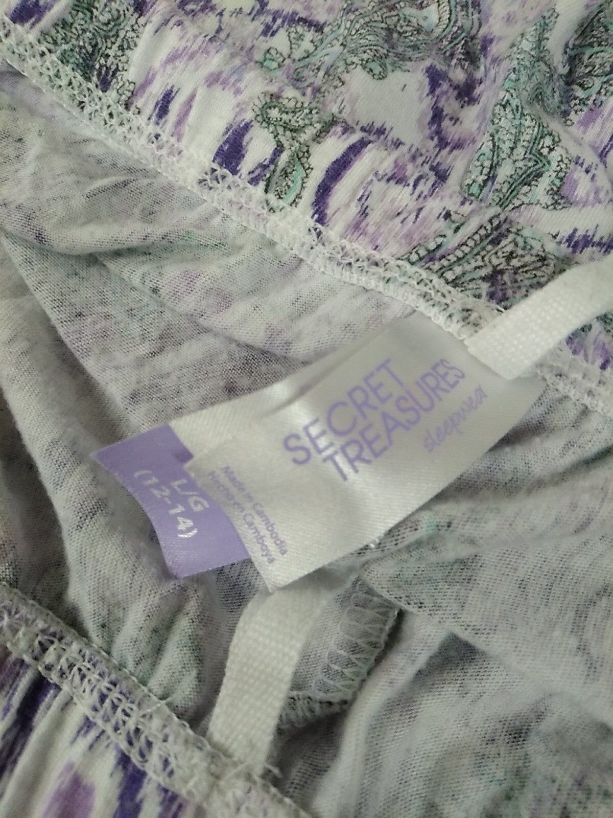 Secret Treasures Women's Very Soft Purple Paisley Pajama Pants Size L ...