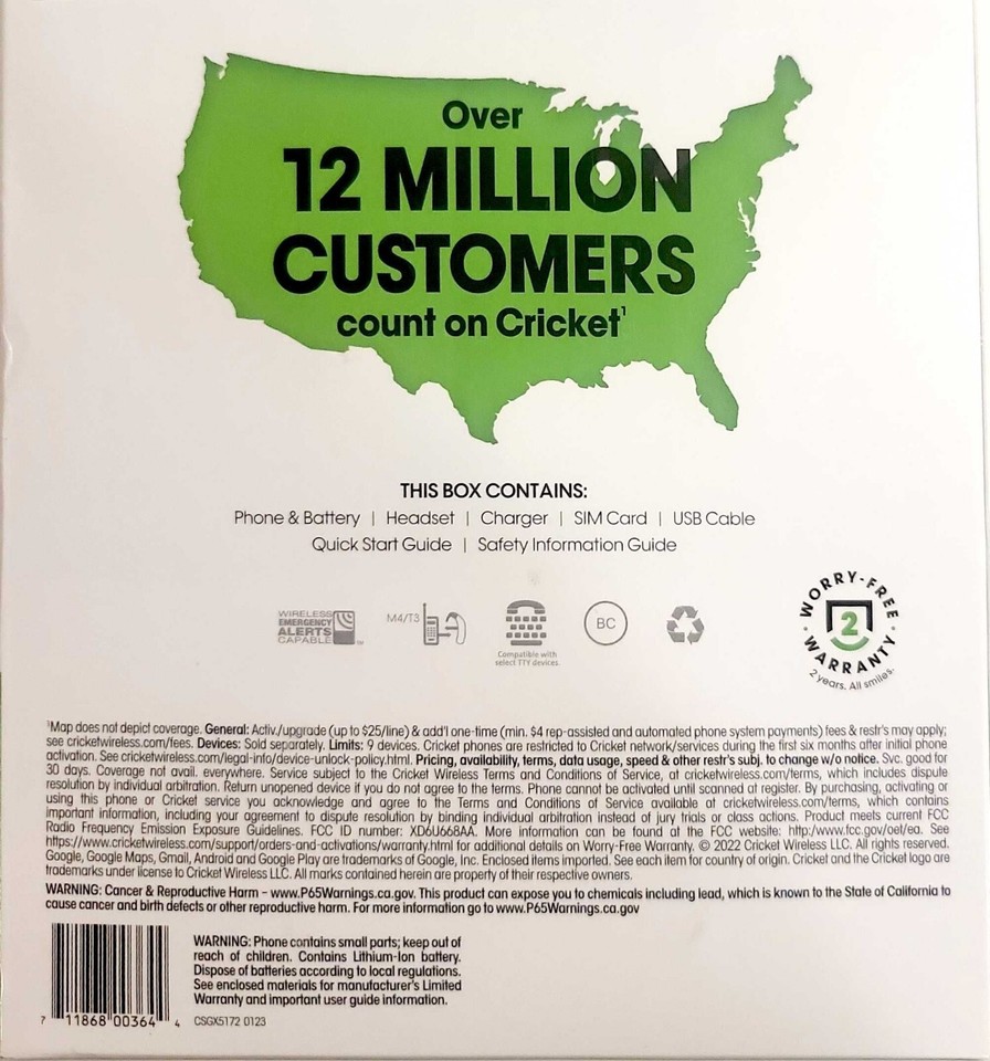 Cricket Wireless Ovation 3 | 6.8" HD+ | 13MP Camera | 32GB | Midnight ...