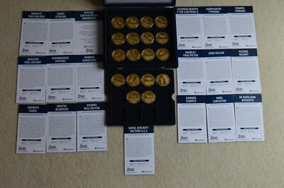 Aircraft of the RAF Commemorative Collection 18 Coin/ Medal Set + Box ...
