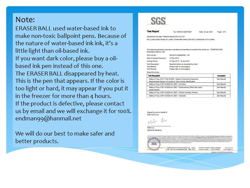 ERASER BALL 3 Color 0.38mm, Erasable Gel Pen and Refills, Black Blue ...