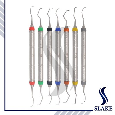 Set Of 7 Dental Gracey Curettes Perio Hollow Handle Surgical Hygiene ...