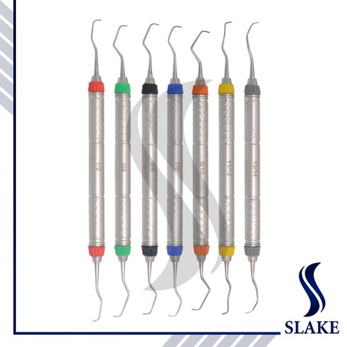 Set Of 7 Dental Gracey Curettes Perio Hollow Handle Surgical Hygiene ...