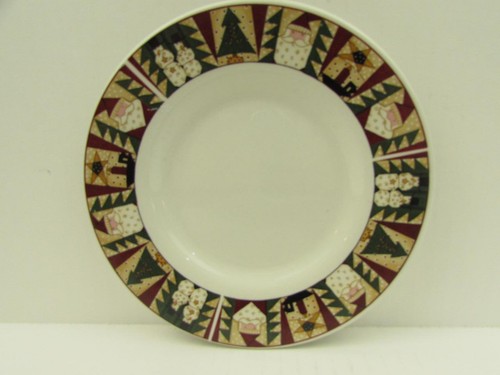 Christmas Patch by Sakura Saucer Tan Green Red Santa Snowmen Trees s200 ...