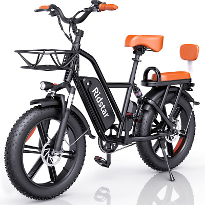 1500W Electric Bike 48V 15Ah 20" Fat Tire City Commuter e-Bike w/Seater ...