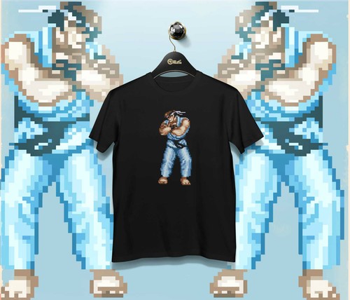 RYU - Street Fighter 2 - 8bit/16-bit - Pixel Art Retro Video Gamer T ...