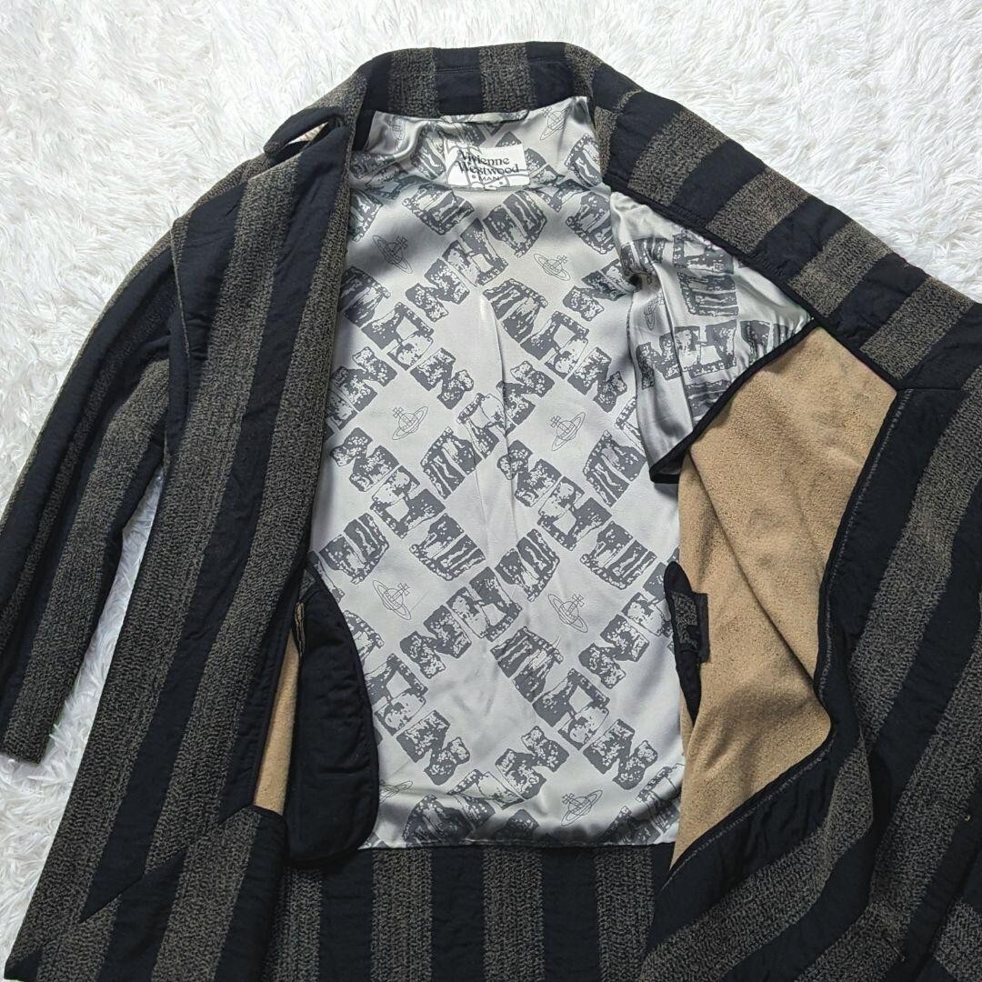 Vivienne Westwood MAN Deformed Stripe Chester Coat Si… - Gem