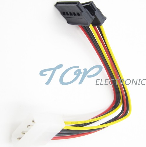 10PCS 4 Pin IDE Molex to 2 Serial ATA SATA Hard Drive Power Adapter ...