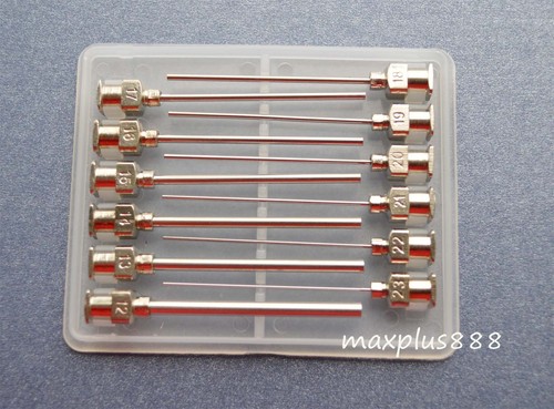 12Pcs Blunt stainless steel dispensing syringe needle tips 1.5" 12Ga ...