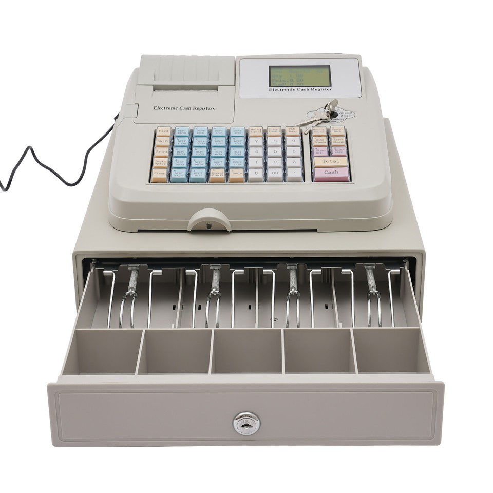 Electronic Pos Cash Register Cashier Machine With Drawer Financial ...