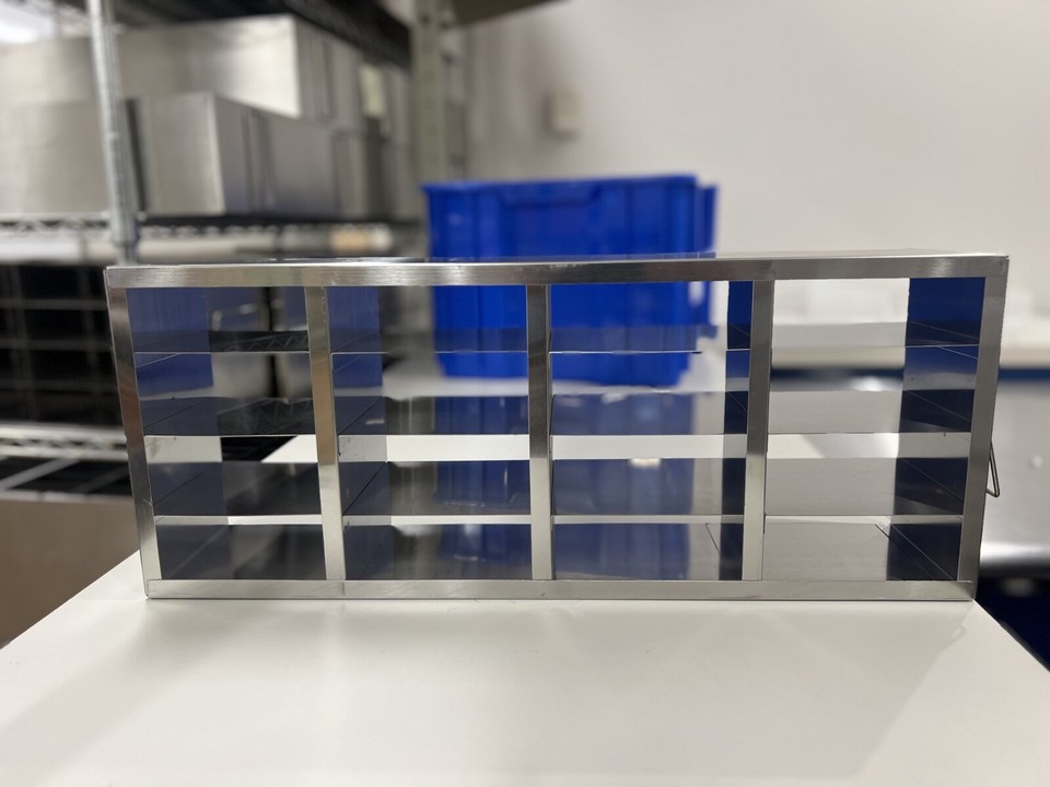 Stainless Steel Laboratory Freezer Rack for 2" Cryo Boxes, 4 deep x 4 ...