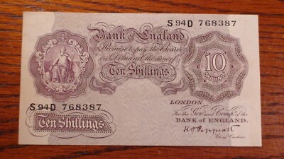 1940-48 GREAT BRITAIN BANK OF ENGLAND TEN SHILLINGS NOTE 10S Bill! | eBay