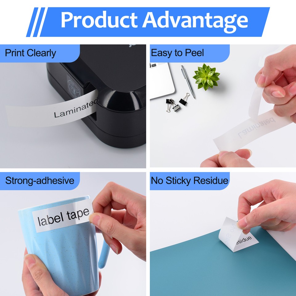 TZ TZe-S231 Black on White Strong Tape for Brother P-touch 12mm Label ...