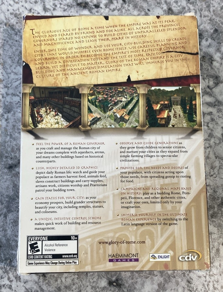 Glory of the Roman Empire PC CD-ROM Software E10+ Everyone Haemimont ...