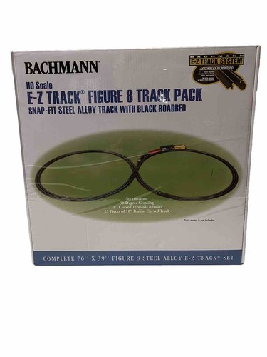 Bachmann 44487 HO Scale E-Z Track Figure 8 Track Pack Steel Alloy New ...