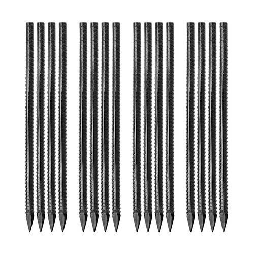 16 inches Ground Rebar Stakes (16 pcs) Heavy Duty Metal Spikes for ...