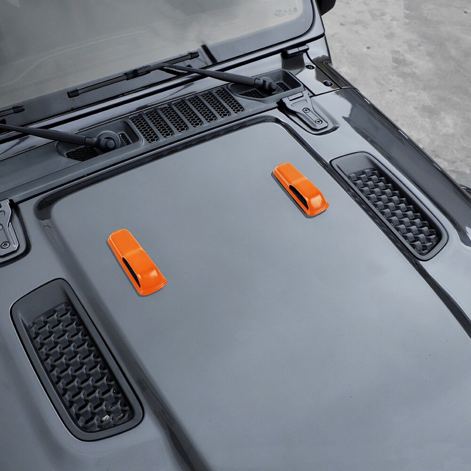 Orange Engine Hood Hinge Cover Trim Kit for Jeep Wrangler JL JT 18 ...
