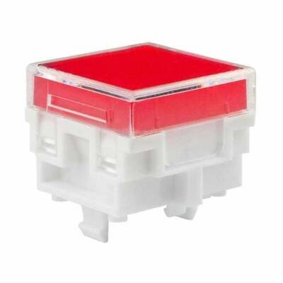 CAP PUSHBUTTON SQUARE CLEAR/RED | eBay UK