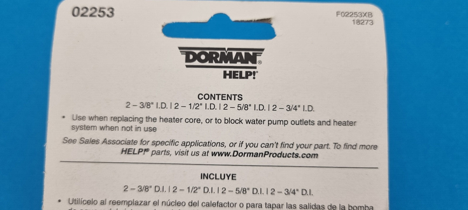 DORMAN UNIVERSAL RUBBER BLOCK OFF BLANK CAPS HEATER HOSE WATER PUMPS ...