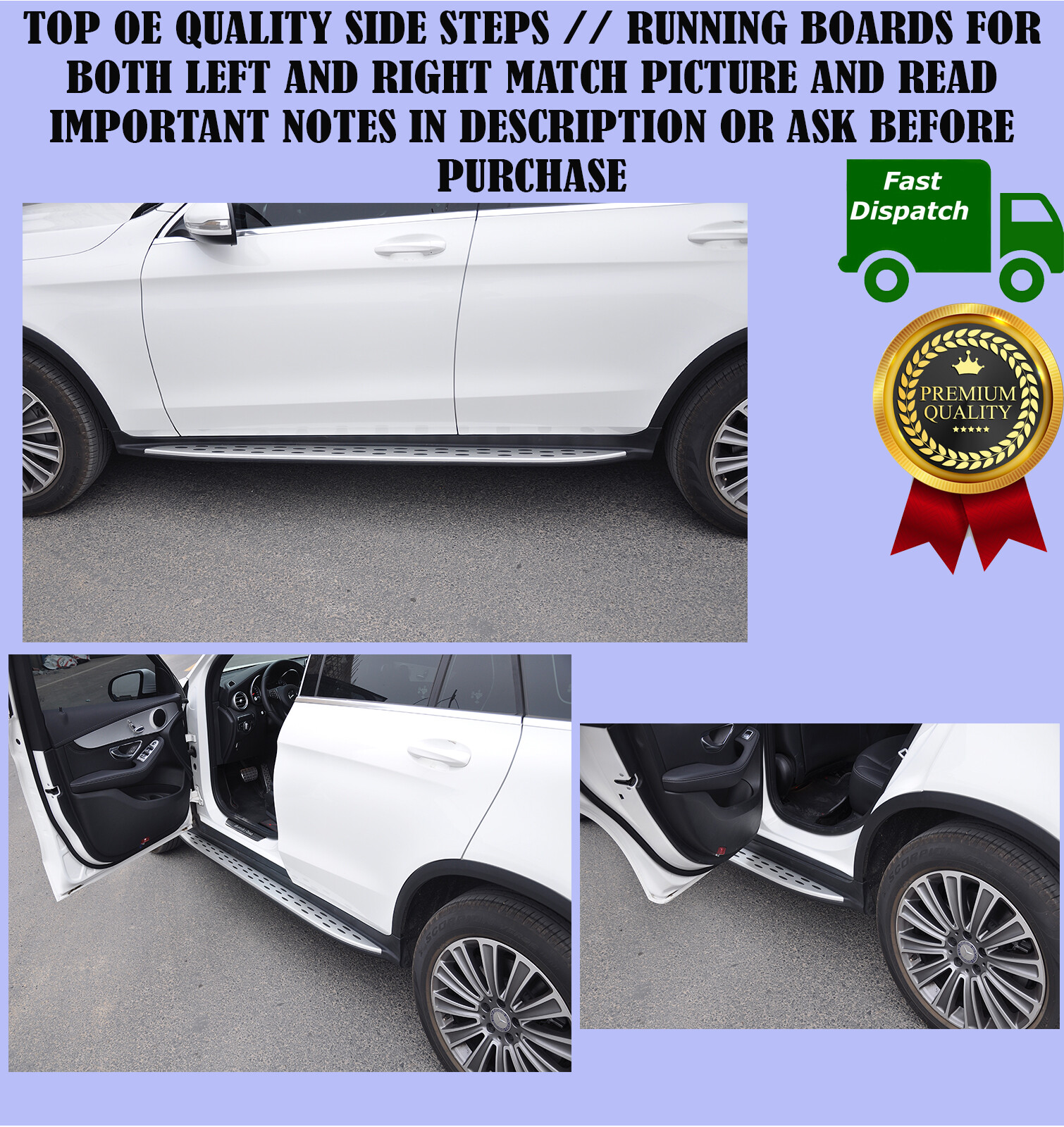 SIDE STEPS RUNNING BOARDS MERCEDES BENZ GLC X253 & COUPE C253 2015 UP ...
