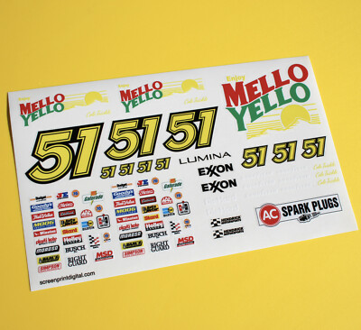 RC 18th scale 'MELLO YELLO' Days of Thunder sticker decal set | eBay